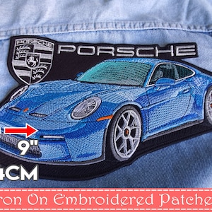 Iron on Embroidered Patches / Car Iron-on Patches / 9 Inches / PORSCHE ...