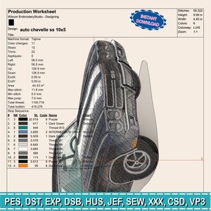 Embroidery Design / Chevelle Ss / 4 Different Sizes / INSTANT Download ...