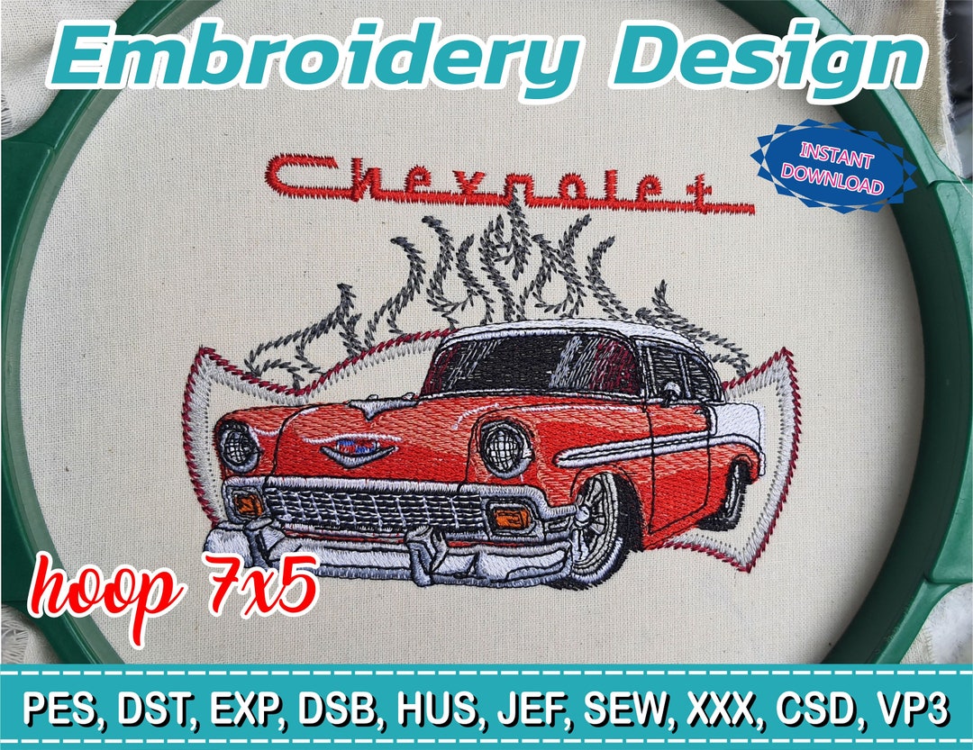 Embroidery Design / Chevrolet Bel Air / 4 Different Sizes / INSTANT ...