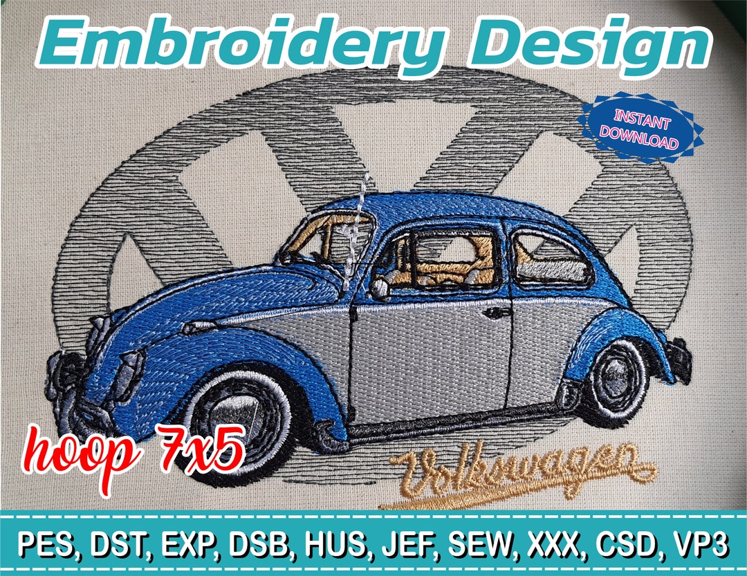 Embroidery Design / Volkswagen / Volkswagen Beetle / 4 Different Sizes ...