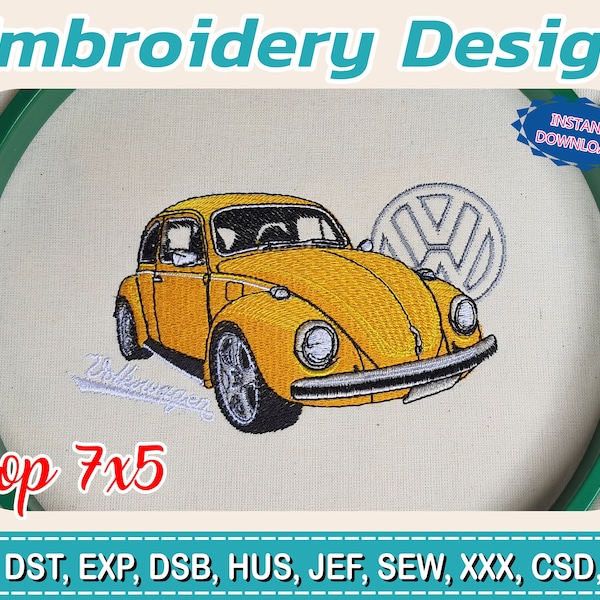 Vw Beetle Embroidery - Etsy