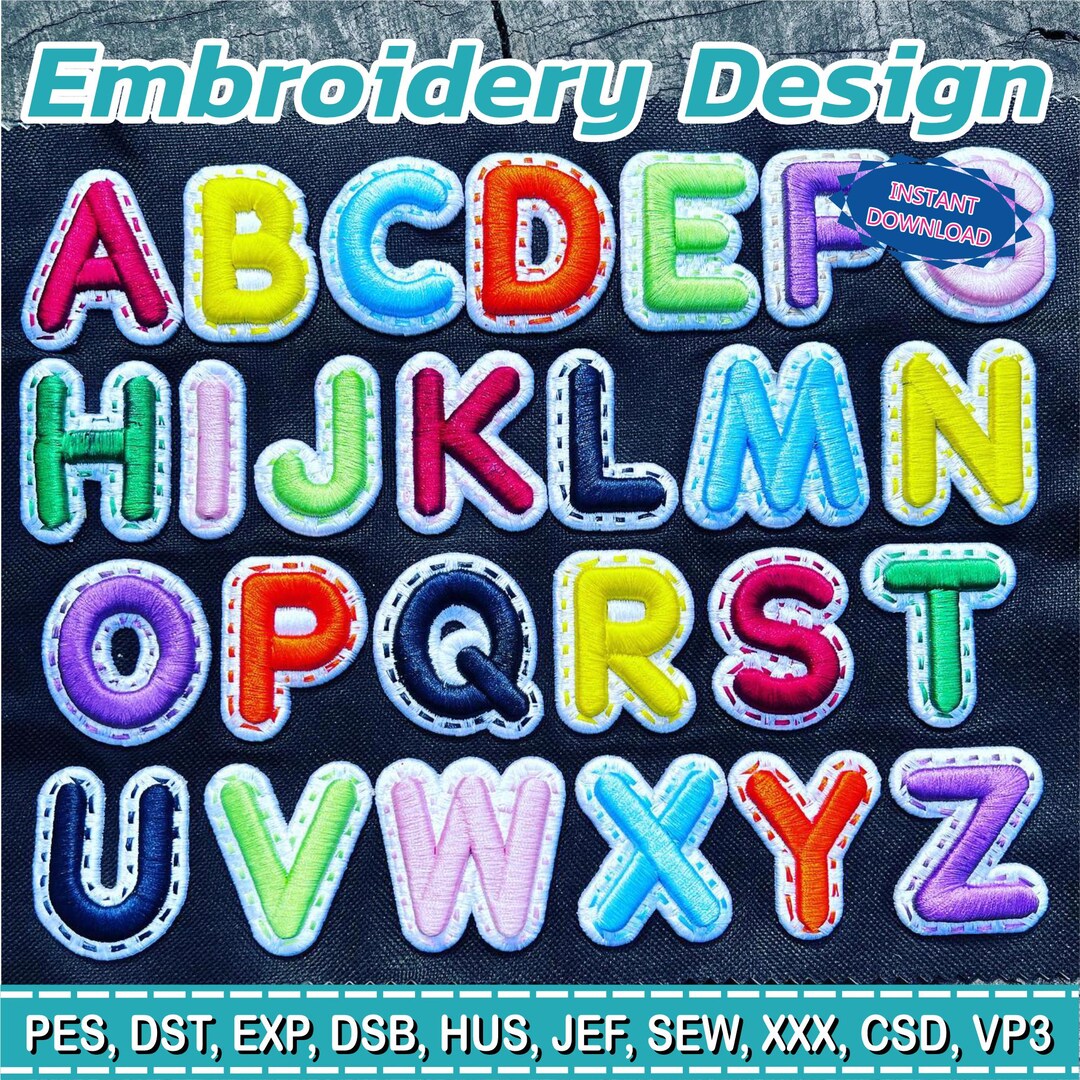 3D Puff Alphabet Embroidery Design for Cap | Round Double 3D Font ...
