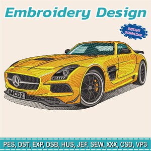 Embroidery Design / Mercedez Fr/ Sports Car / 3 Different Sizes ...