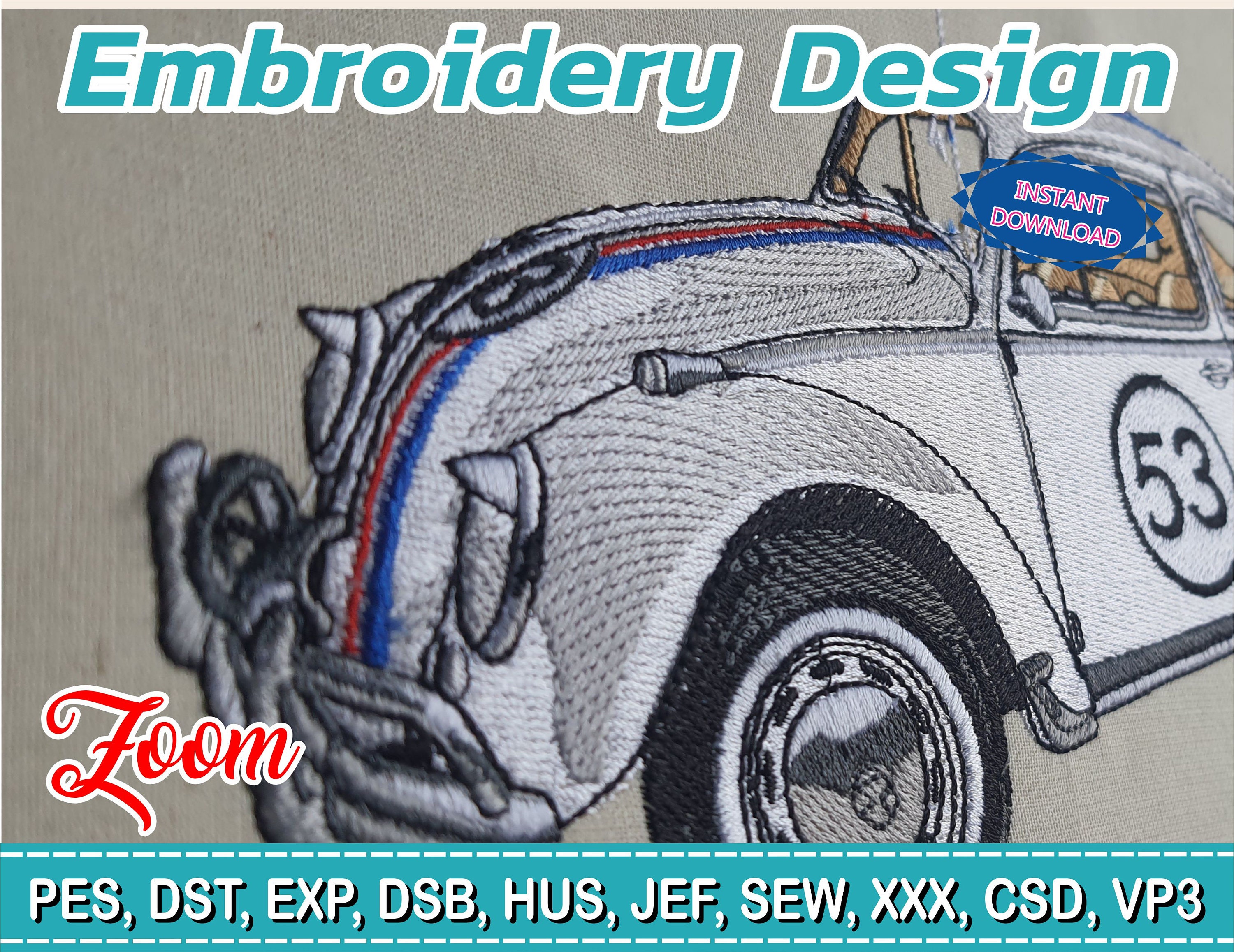 Embroidery Design / Volkswagen / Volkswagen Beetle / 4 - Etsy