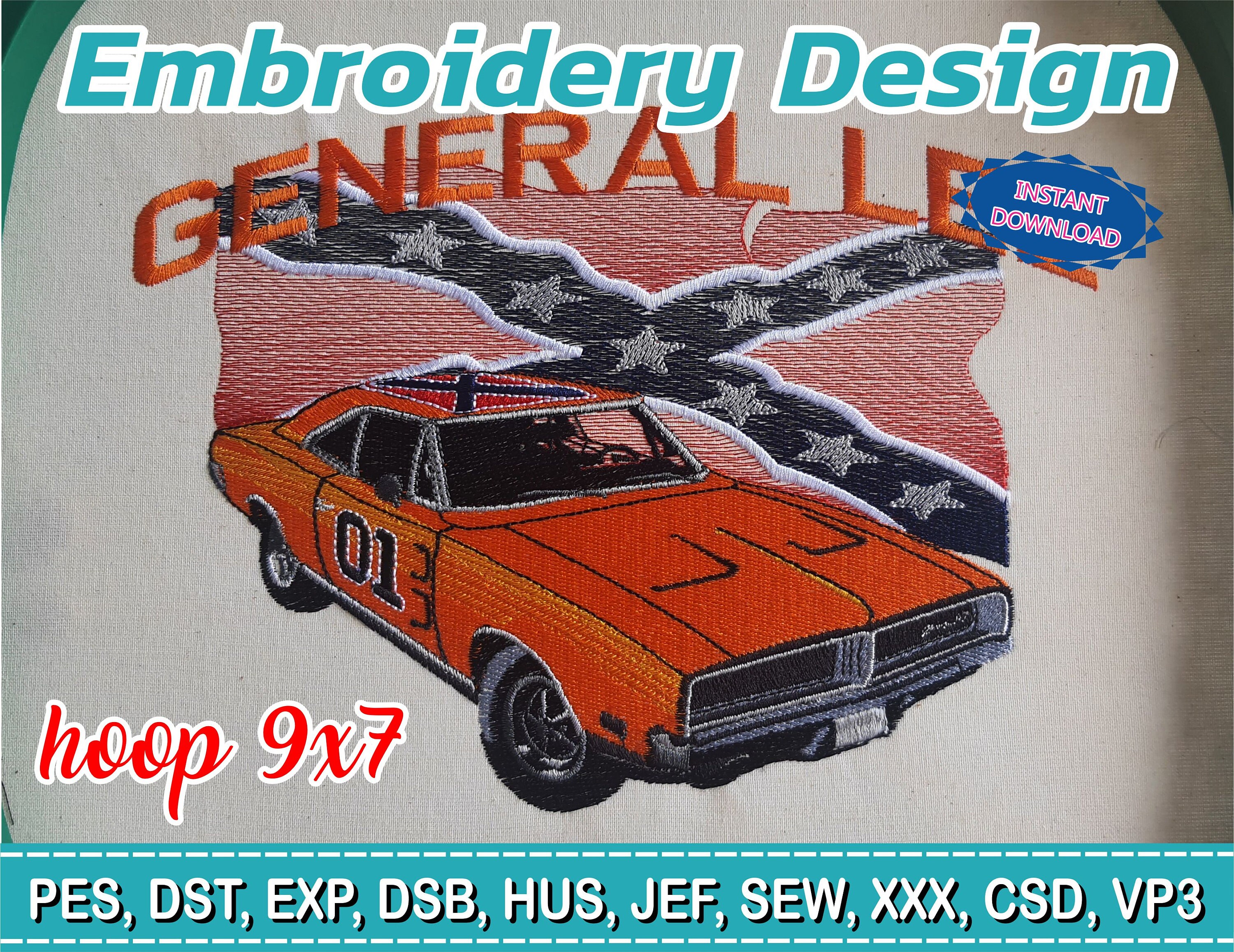 Embroidery Design /dodge Charger 69/ 4 Different Sizes / INSTANT Download / Car Design ...