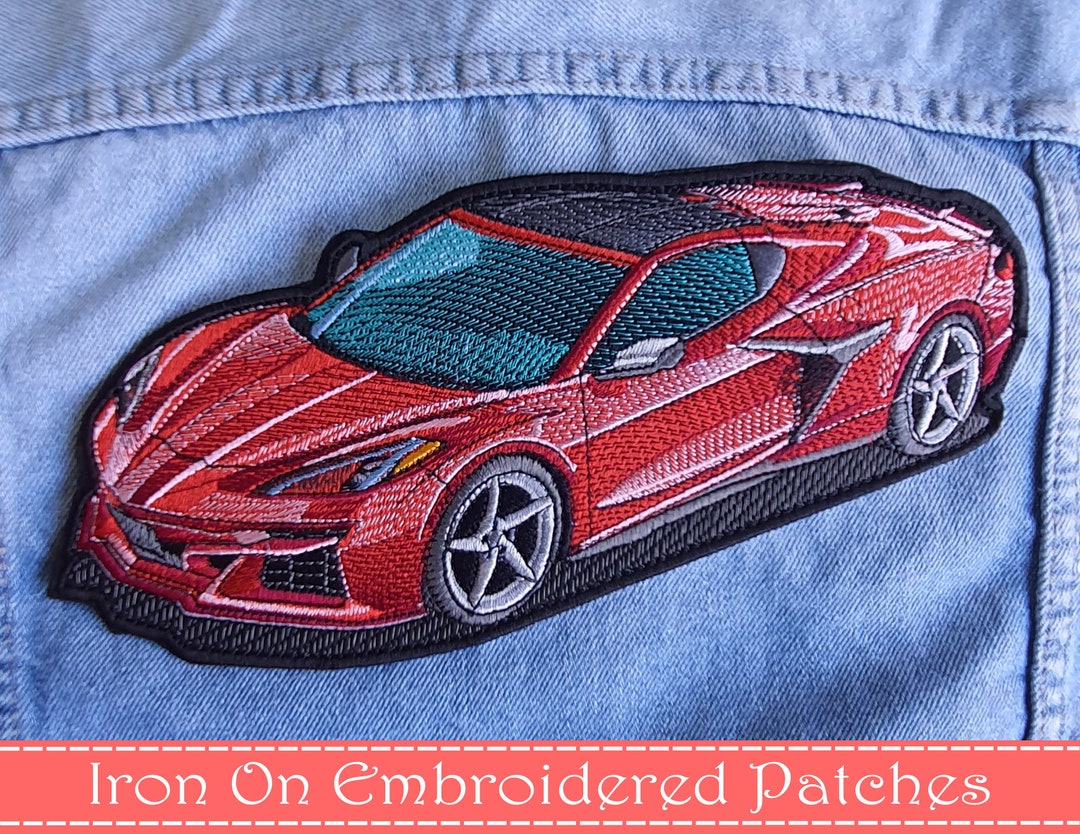 Iron on Embroidered Patches / Car Iron-on Patches / 9 Inches / CORVETTE 2025 / SUPER AUTO ...