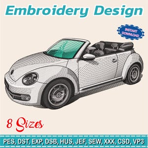 Embroidery Design / Volkswagen / Volkswagen Beetle / 8 Different Sizes ...