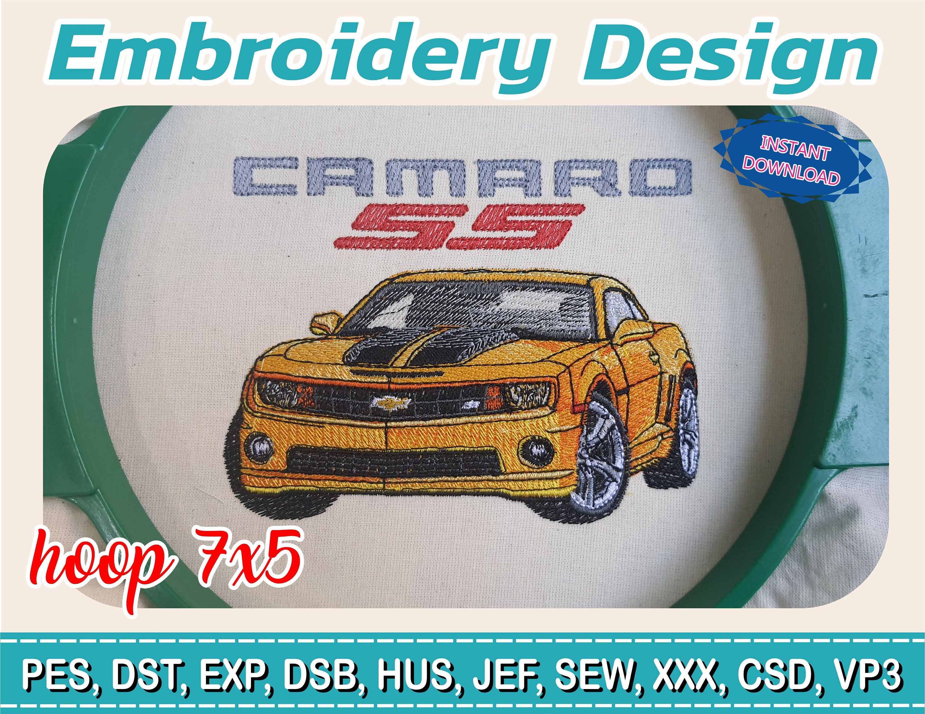 Embroidery Design / Camaro SS / Chevrolet / 4 Different Sizes - Etsy