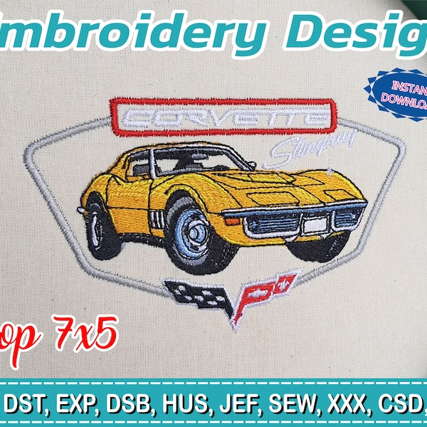 Corvette Embroidery Design - Etsy