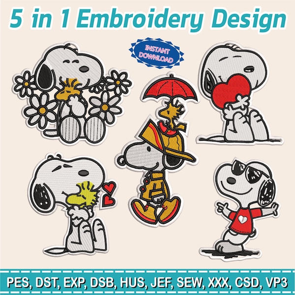 Snoopy Embroidery - Etsy