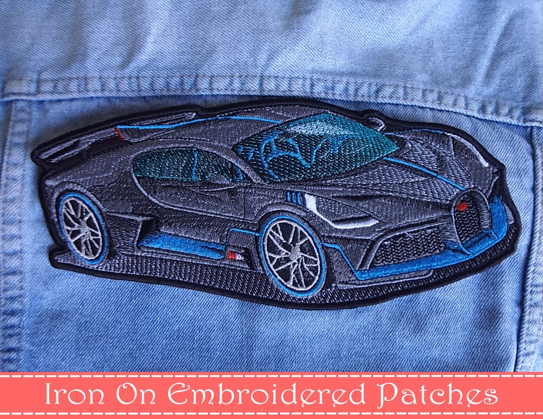 Iron on Embroidered Patches / Car Iron-on Patches / 9 Inches / Bugatti ...