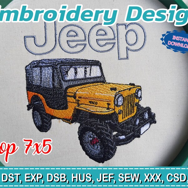 Jeep Embroidery Design - Etsy
