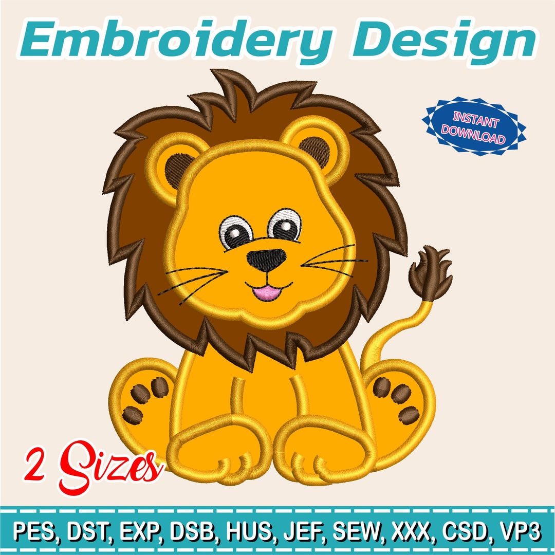 Embroidery Design / Baby Lion / Lion Applique / Baby Shower ...