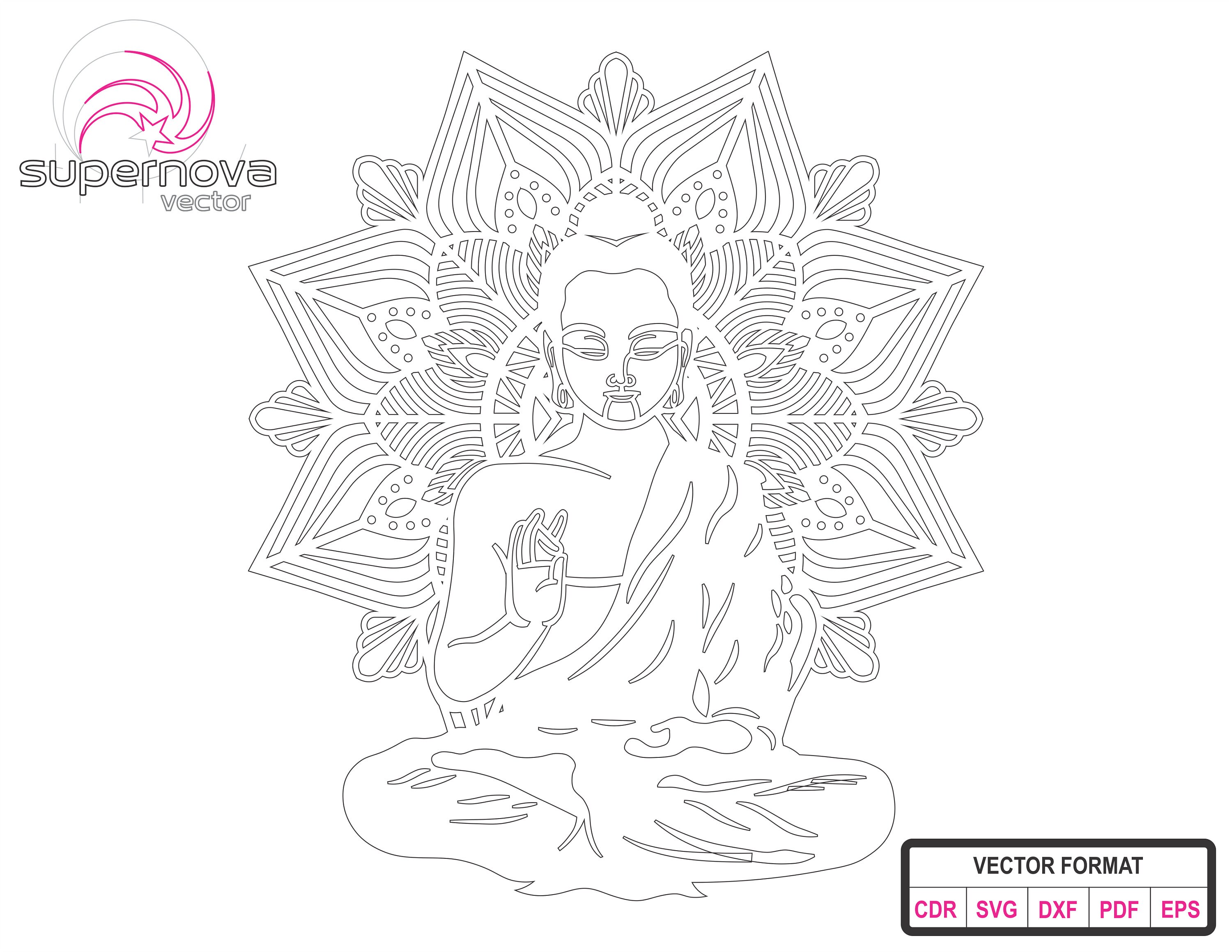 Vector de Buda Mandala Cdr Svg Dxf Eps Pdf para Cortadora - Etsy España