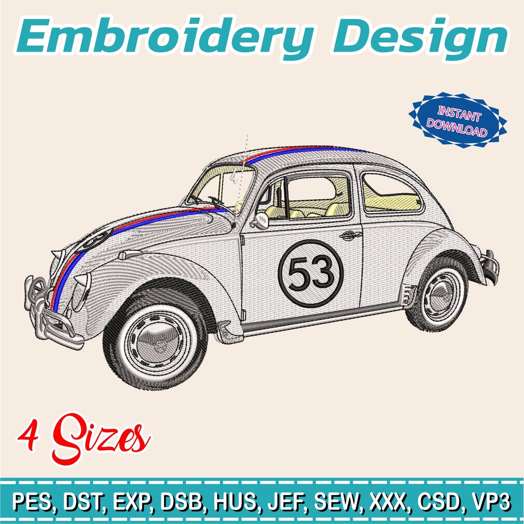Embroidery Design / Volkswagen / Volkswagen Beetle / 4 - Etsy