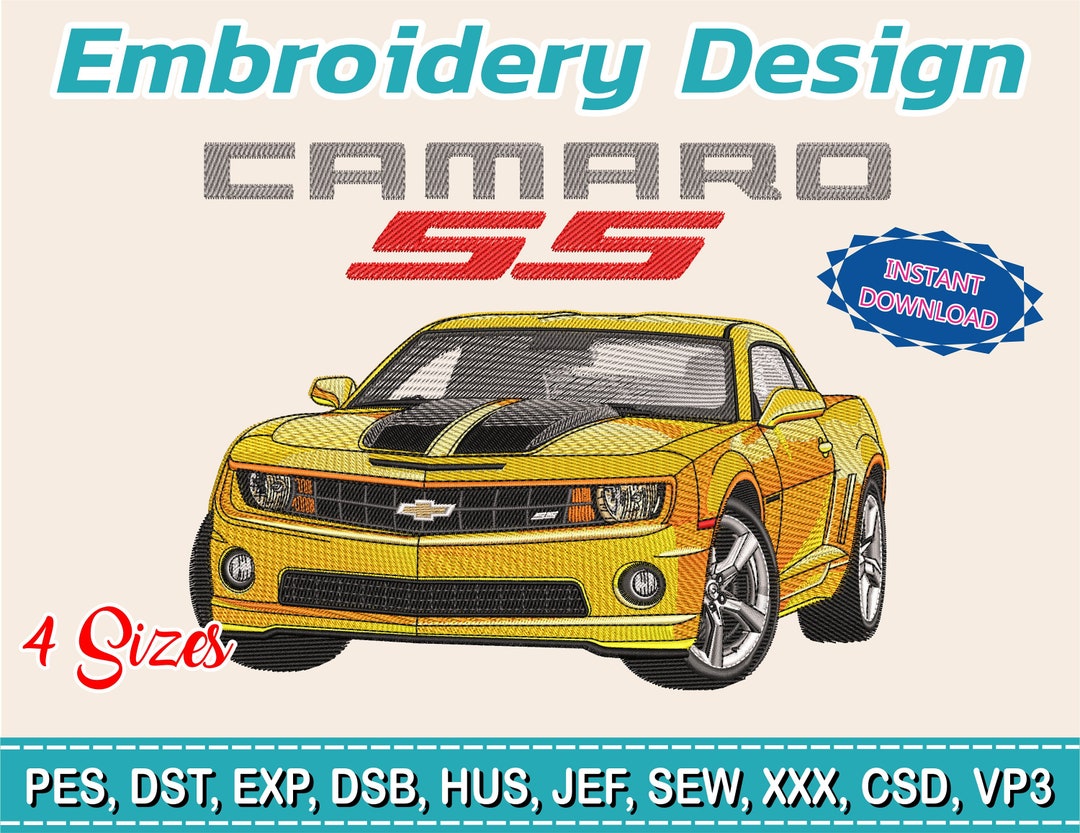 Embroidery Design / Camaro SS / Chevrolet / 4 Different Sizes - Etsy
