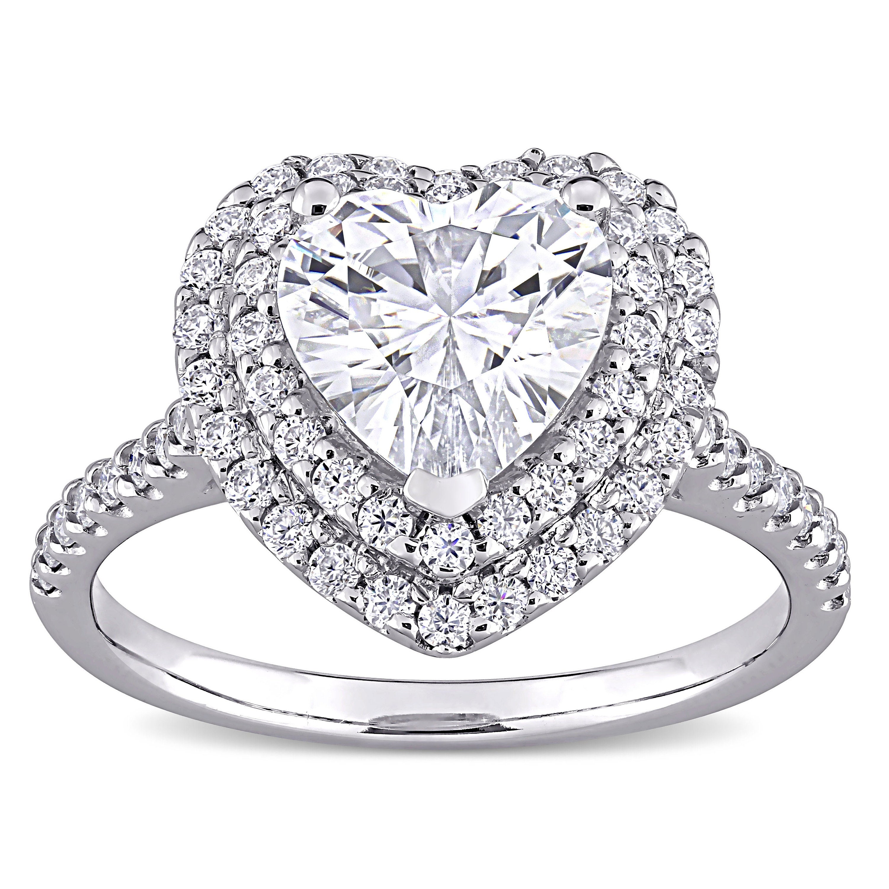 Romántico anillo de diamantes de corazón adorable anillo de | Etsy
