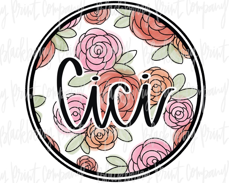 Cici Floral Watercolor Sublimation PNG Digital Download Hand Drawn - Etsy