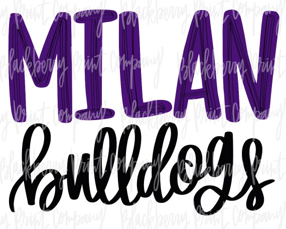 Milan Bulldogs PNG Sublimation Digital Download Hand Lettered - Etsy
