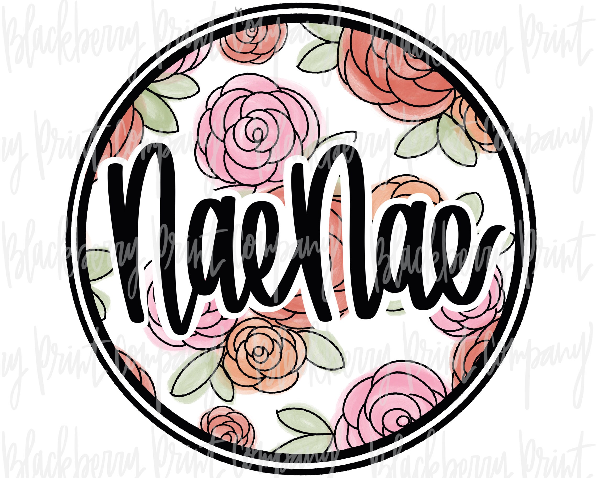 Naenae Floral Watercolor Sublimation PNG Digital Download Hand Drawn - Etsy