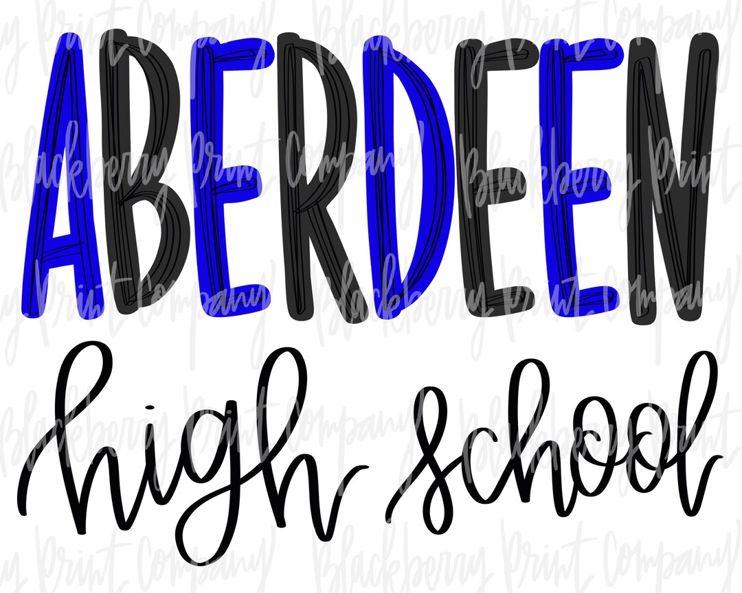 Aberdeen High School PNG Sublimation Printable Digital Download - Etsy