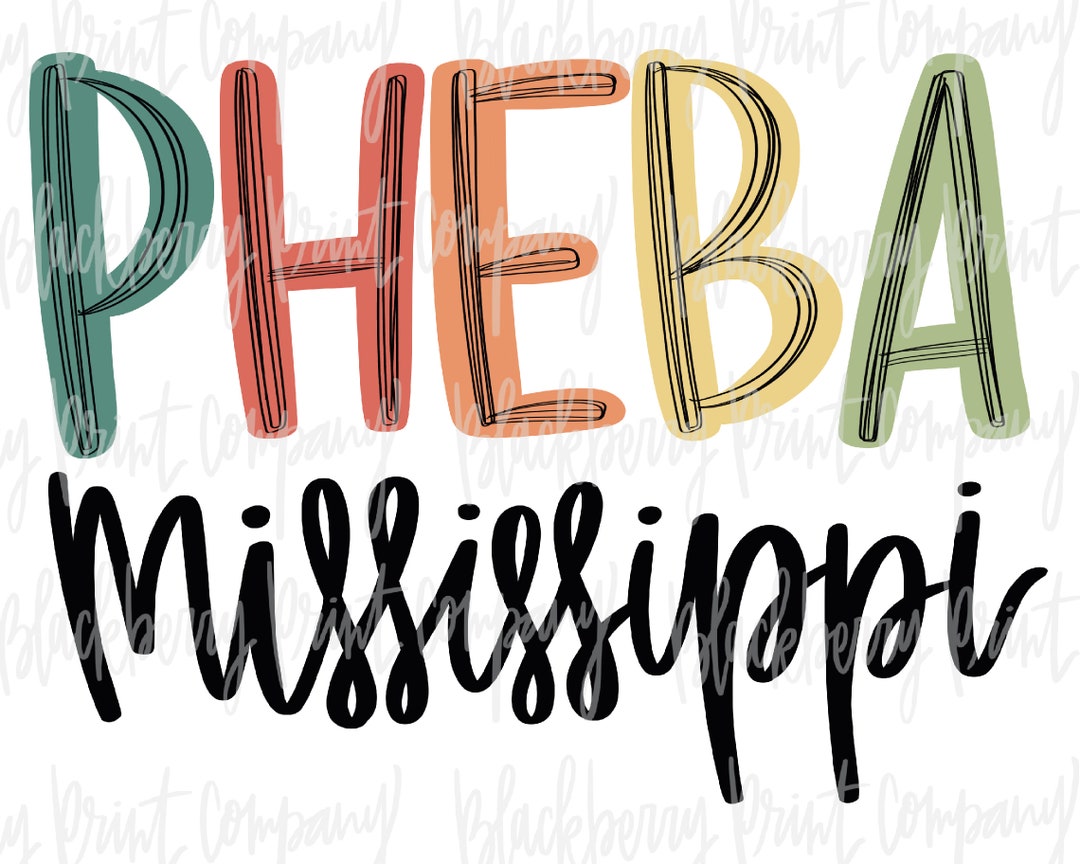 Pheba MS PNG Sublimation Hand Lettered Digital Download - Etsy
