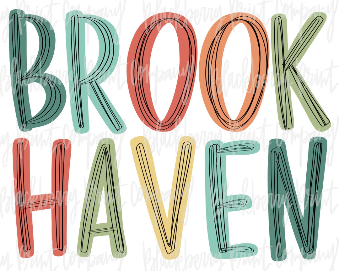 Brookhaven Stack PNG Sublimation Printable Hand Lettered - Etsy