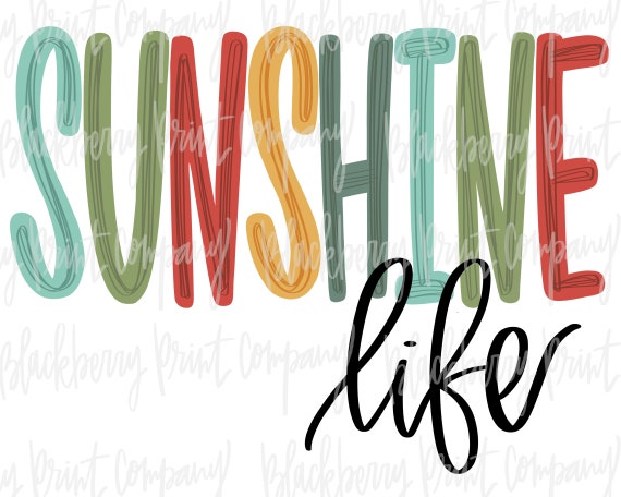 Sunshine Life PNG Sublimation Download Design - Etsy