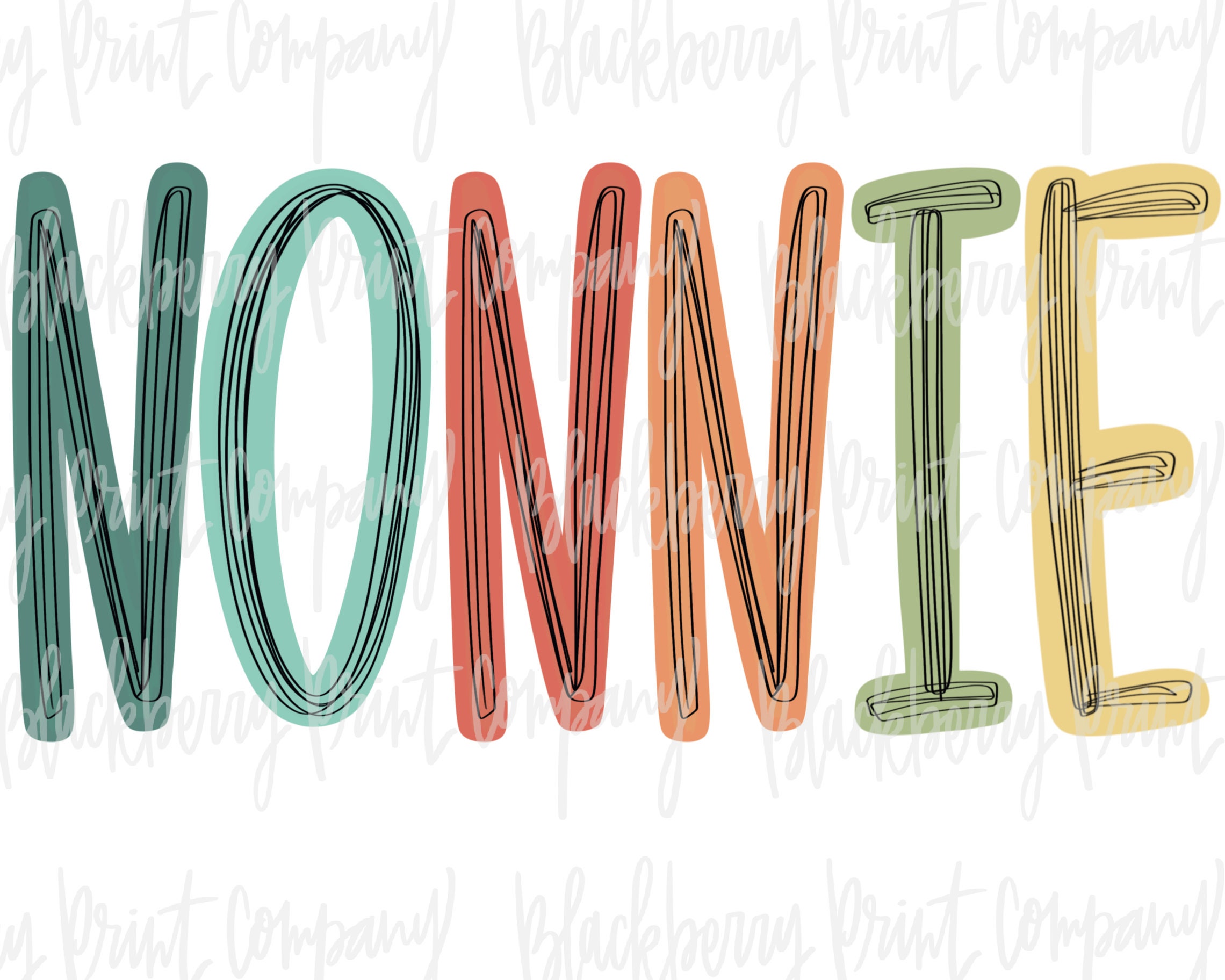 Nonnie Sublimation PNG Digital Download Hand Drawn - Etsy