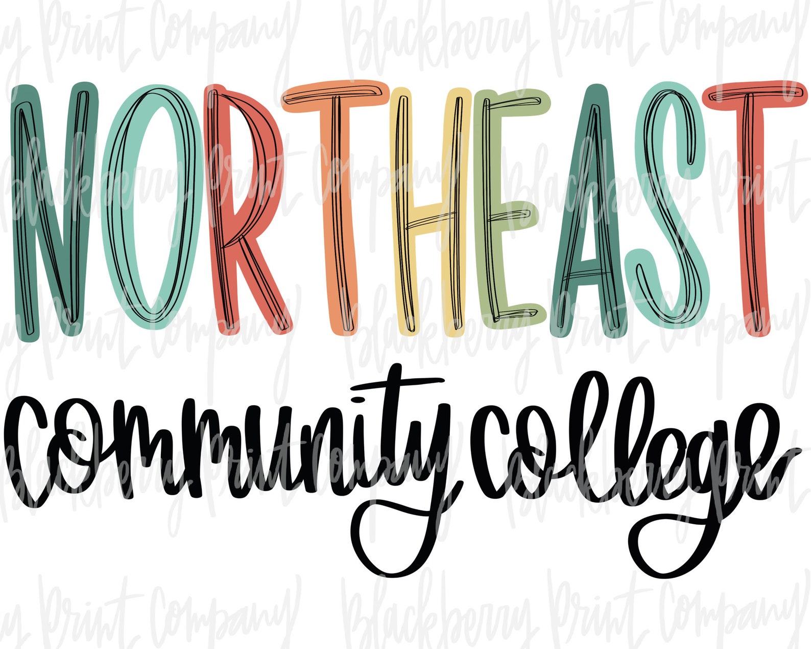 Northeast Community College PNG Sublimation Hand Lettered - Etsy