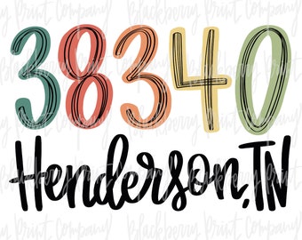 38017 Collierville TN PNG Zip Code Sublimation Printable | Etsy