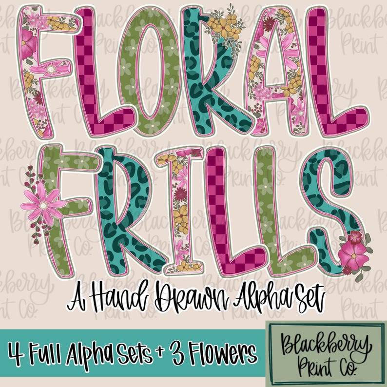 Floral Frills Alpha Set, Hand-drawn PNG (digital Download) - Etsy
