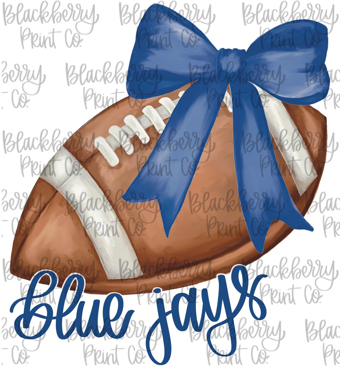 Blue Jays Football PNG | Preppy Bow Sublimation Design (digital ...