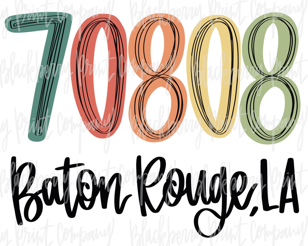 70808 Baton Rouge LA PNG Zip Code Sublimation Printable - Etsy