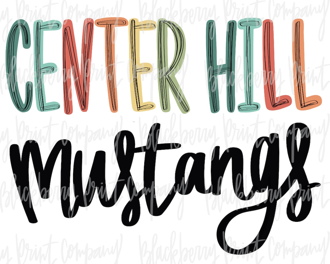 Center Hill Mustangs School Mascot PNG Sublimation - Etsy