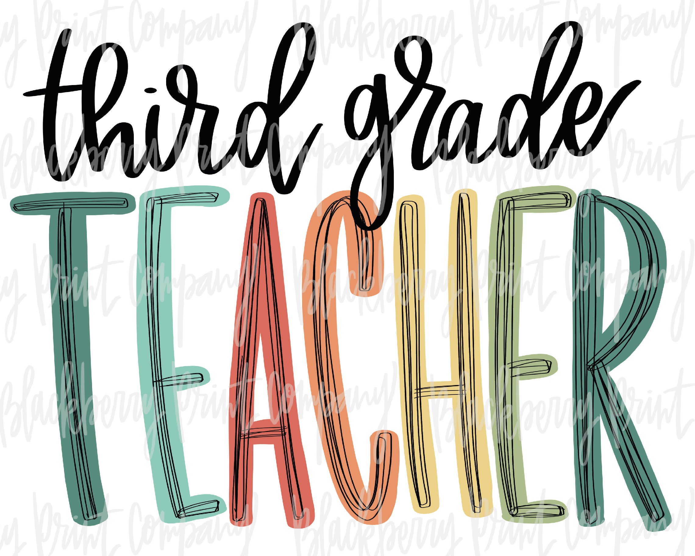 Third Grade Teacher PNG Sublimation Printable - Etsy