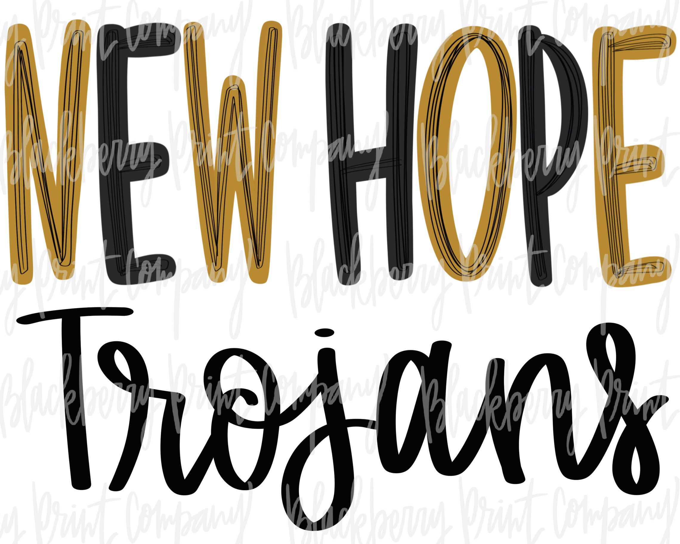 New Hope Trojans PNG Sublimation Hand Lettered Printable - Etsy