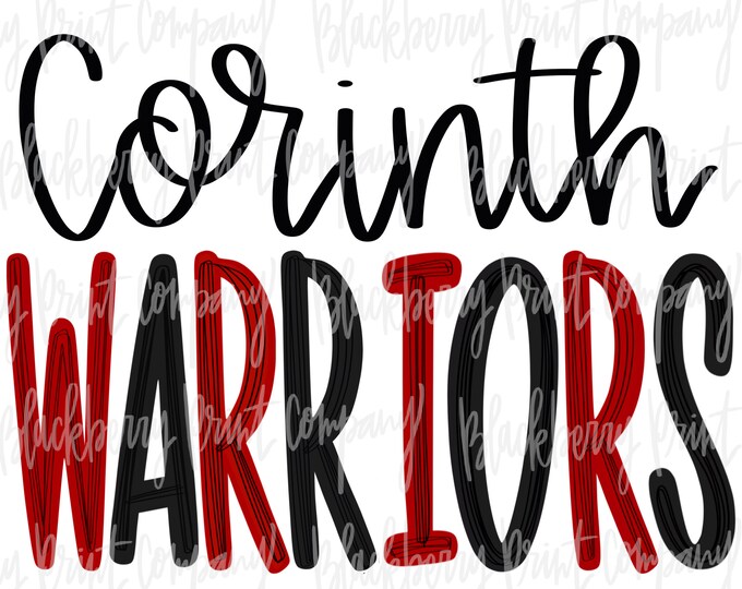 Corinth Warriors PNG Sublimation Hand Lettered Printable - Etsy
