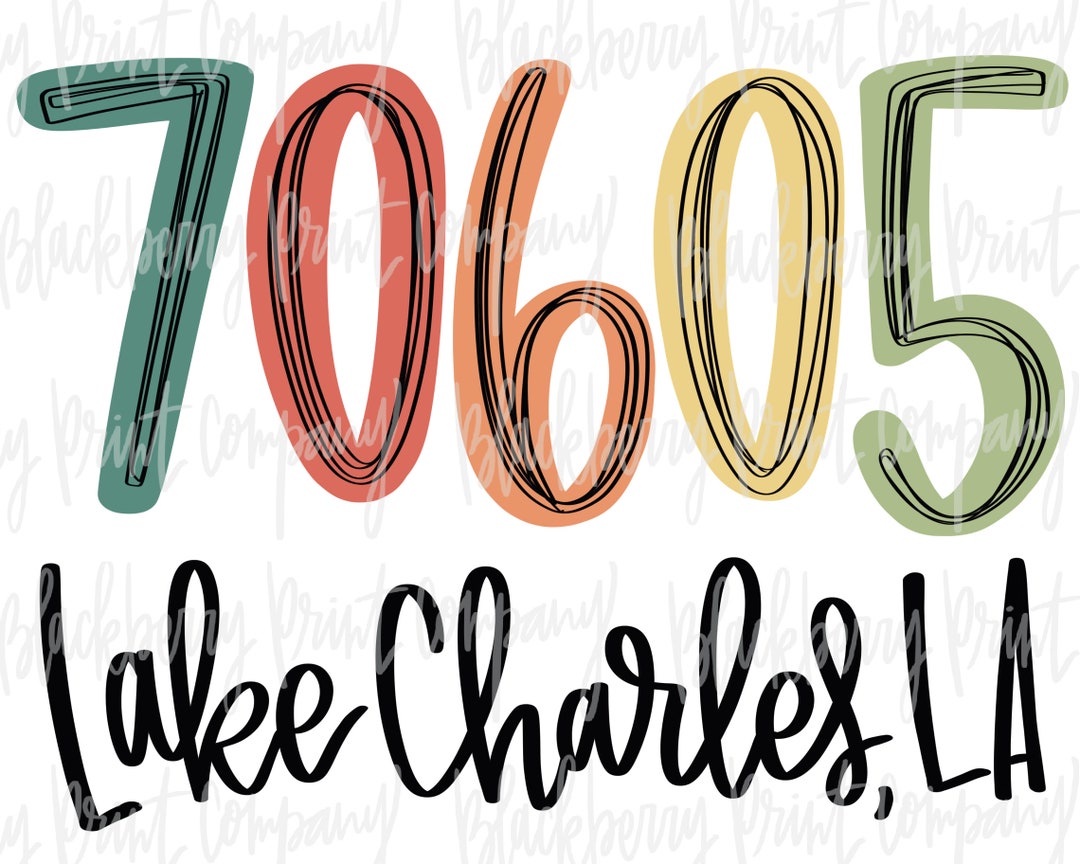 70605 Lake Charles LA PNG Zip Code Sublimation Printable - Etsy