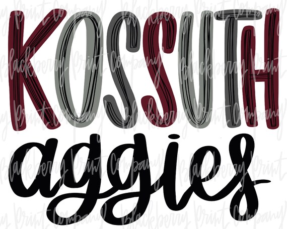 Kossuth Aggies PNG Sublimation Printable Digital Download - Etsy Canada