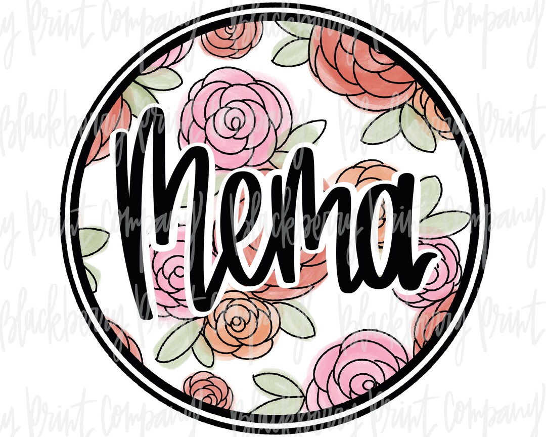 Mema Floral Watercolor Sublimation PNG Digital Download Hand Drawn - Etsy