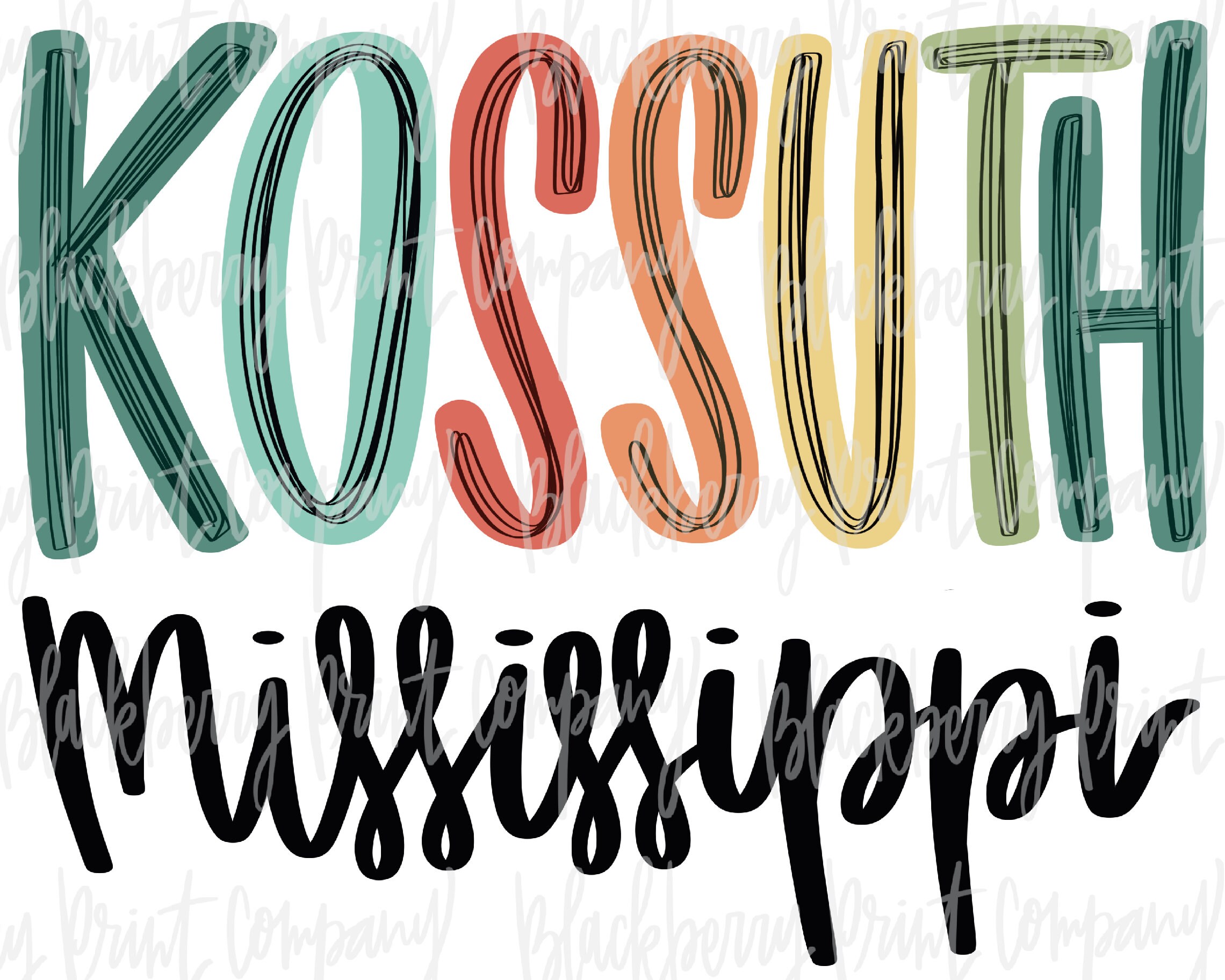 Kossuth MS City State PNG Sublimation Printable - Etsy