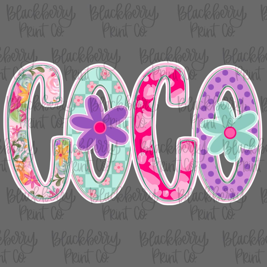Coco Wild Flower PNG Digital Download Hand Drawn Sublimation DTF - Etsy