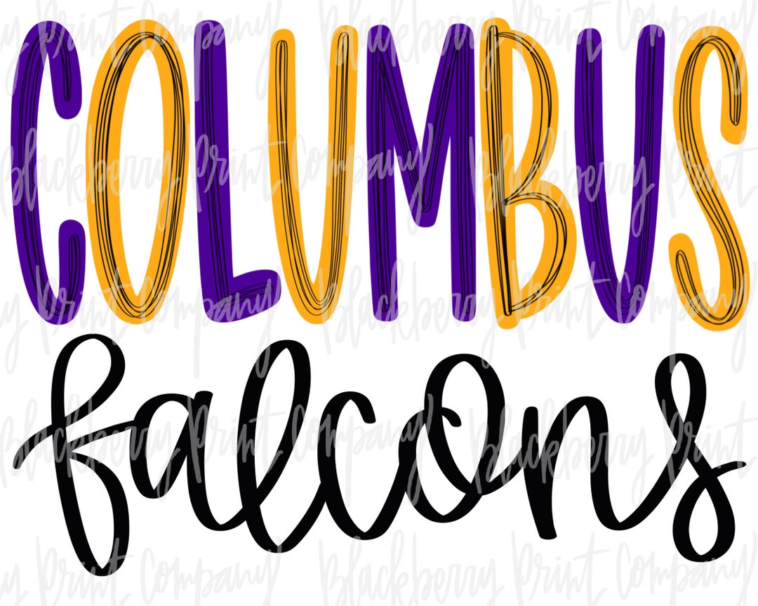 Columbus Falcons PNG Sublimation Printable Digital Download - Etsy