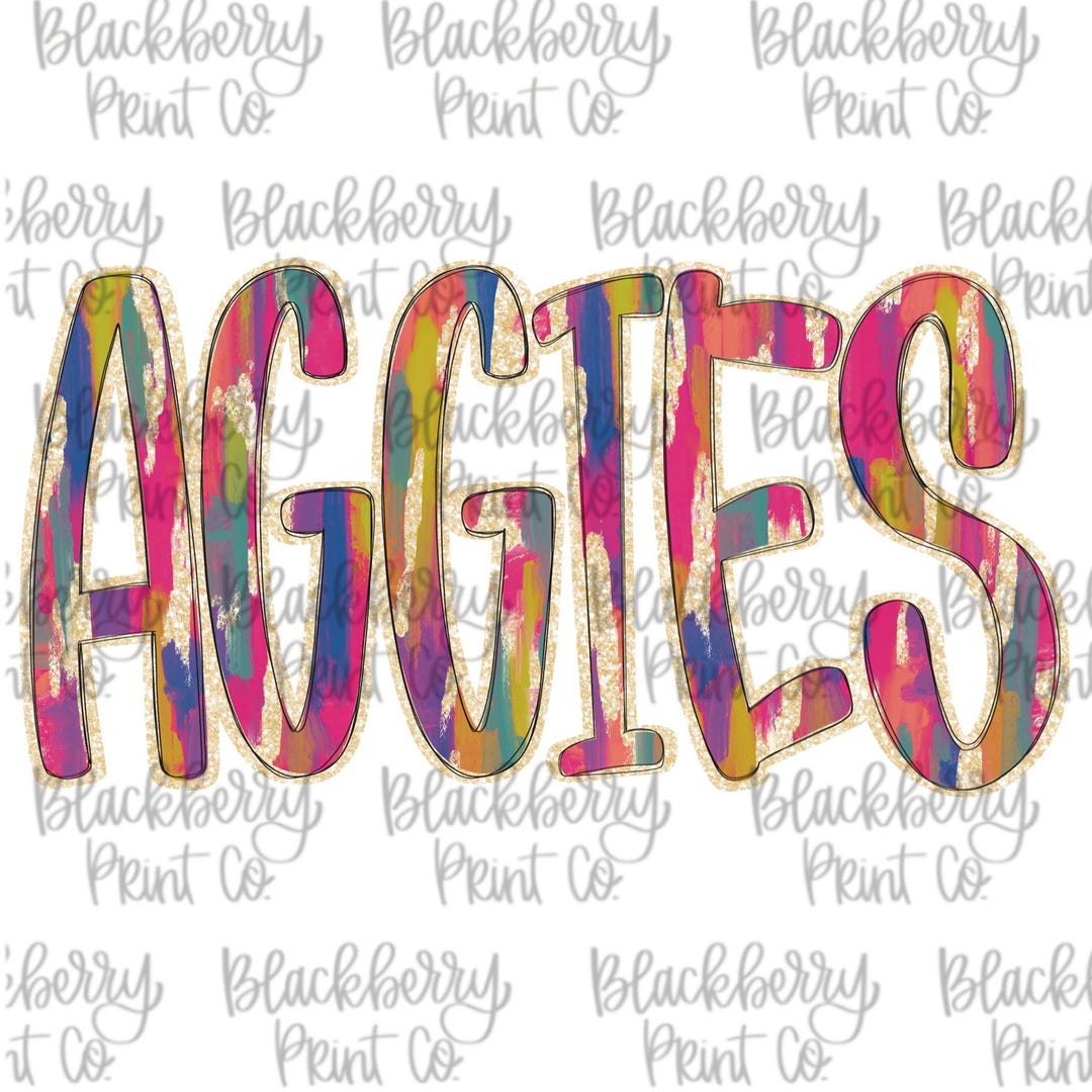 Aggies Mascot Gold Glitter Paint PNG DTF Sublimation Printable Digital ...