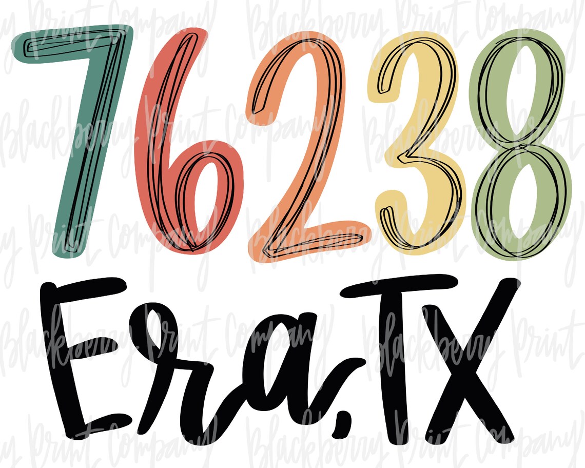 Era TX Zip Code PNG Sublimation Digital Download - Etsy