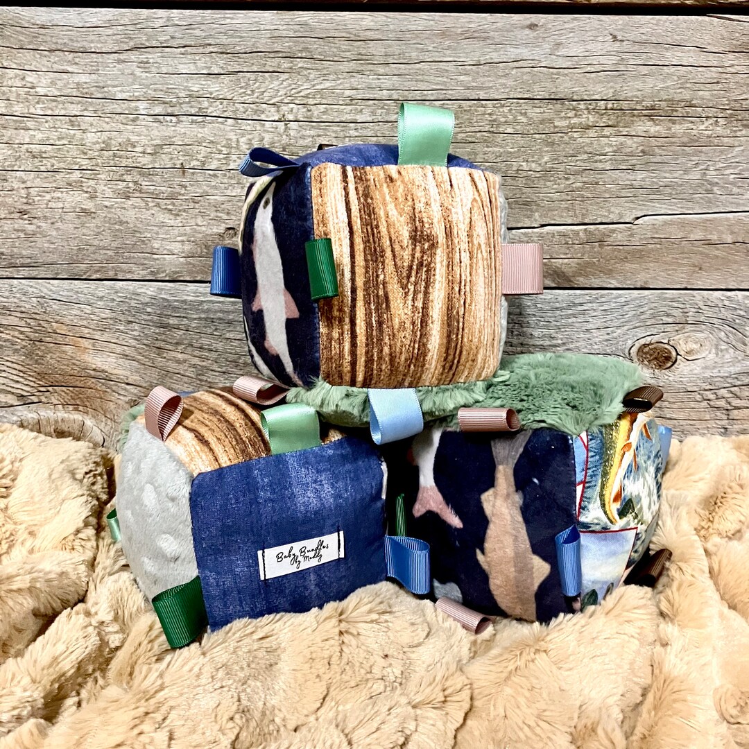 Fishing Themed Sensory Rattle Block / Baby Boy Fishing Theme / Baby ...