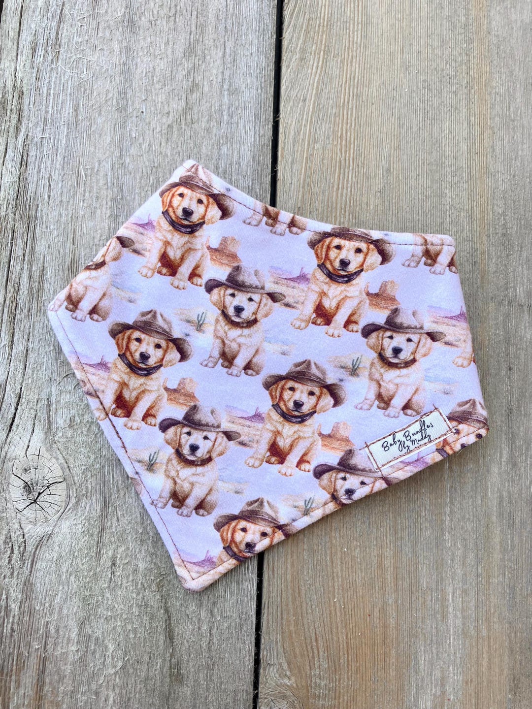 Cowboy Yellow Lab Puppy Dribble Bandana, Baby Bib, Western Accessory - Etsy