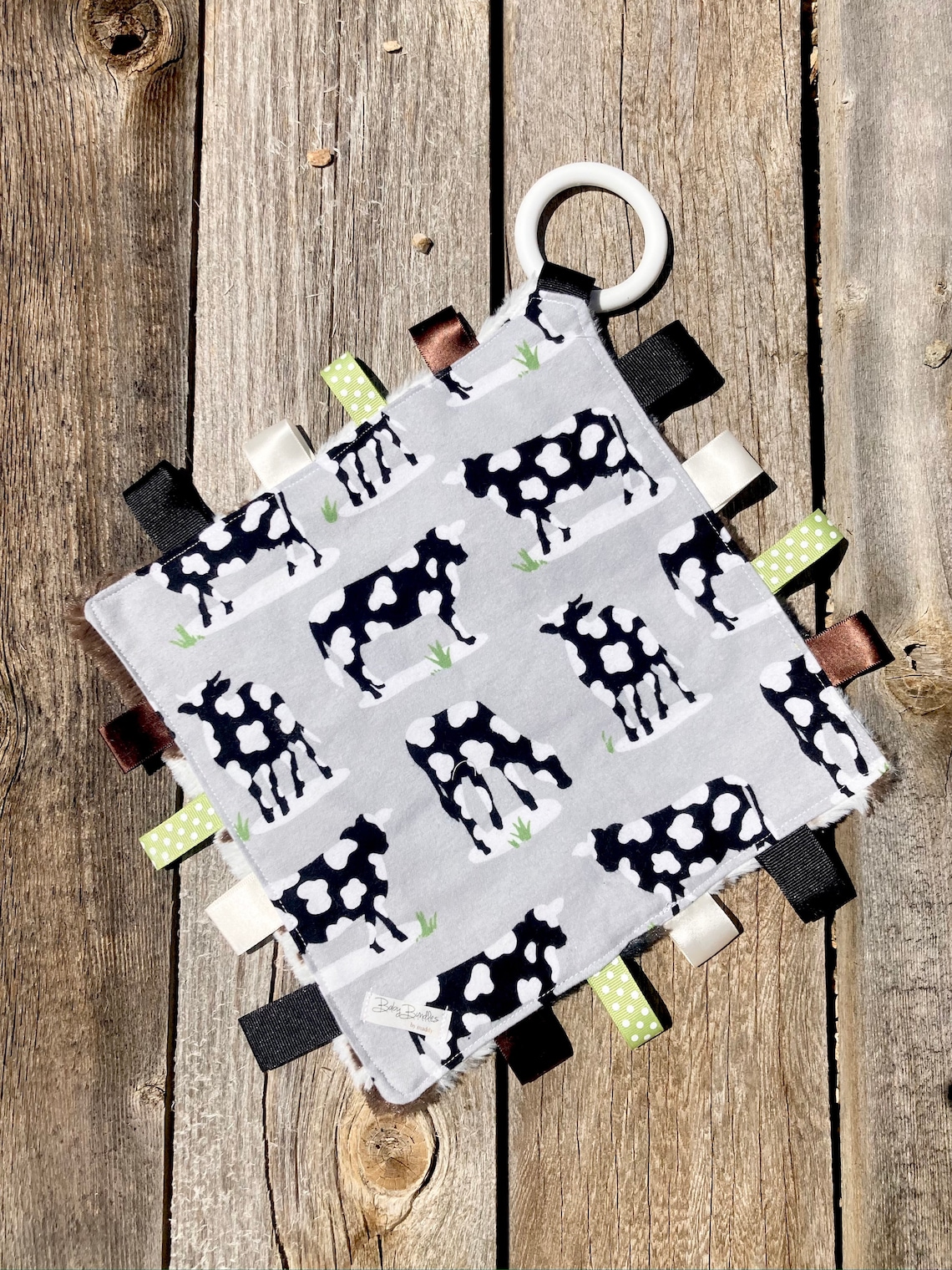 Black and White Cows Tag Lovey / Cow Print Baby Lovey / - Etsy