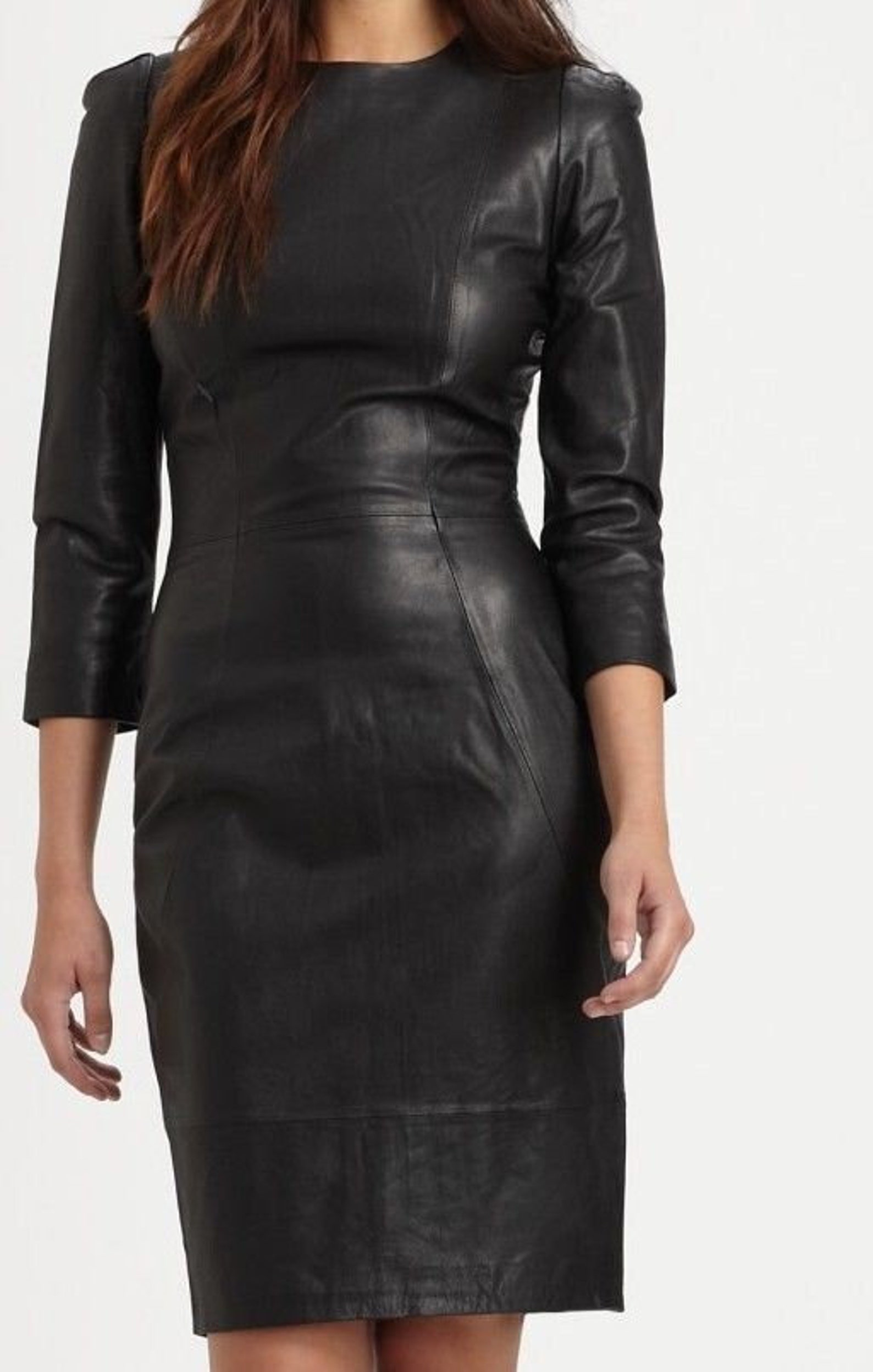 Leather Dress For Womens Womens Sexy Black Leather Etsy